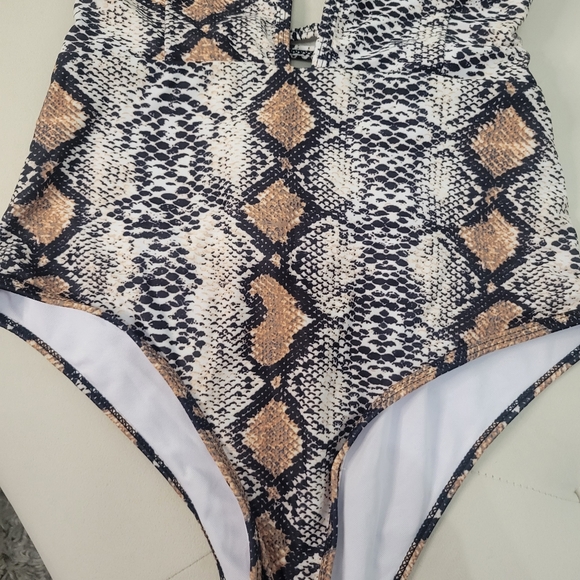 Zaful | Swim | Nwt One Piece Snake Print Bathing Suit | Poshmark